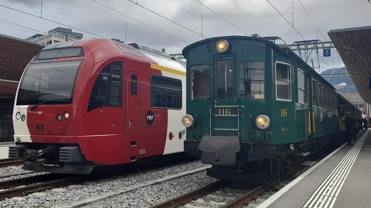 Train fondue de la Gruyère à Bulle - YouTube