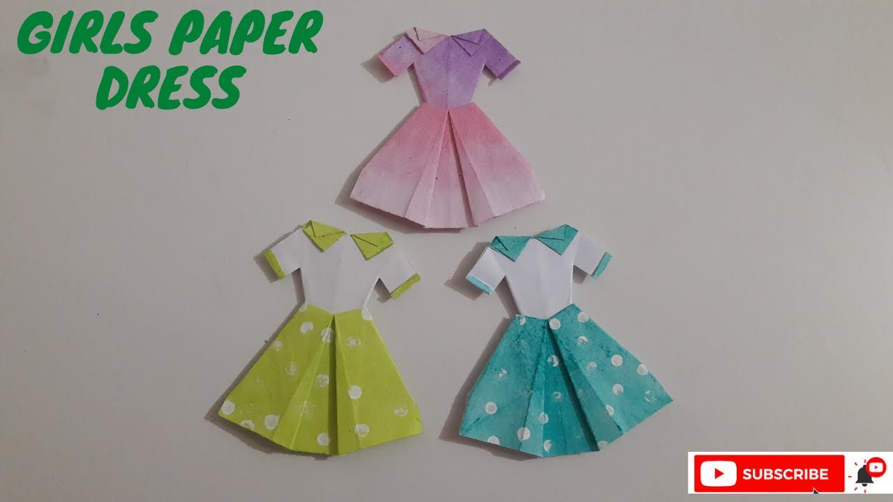 How to make paper unique design girls dress || Easy tutorial step by ...