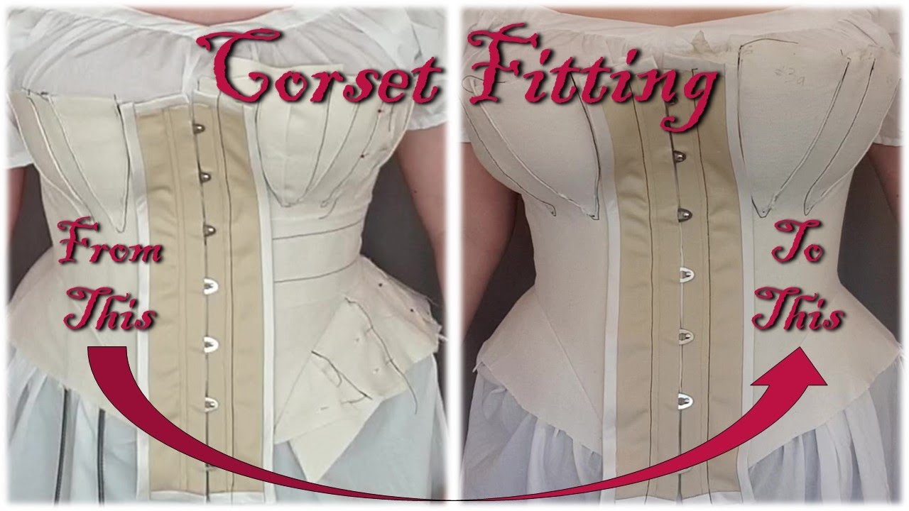 Fitting My Redthreaded 1860s Gored Corset Mock Up - YouTube