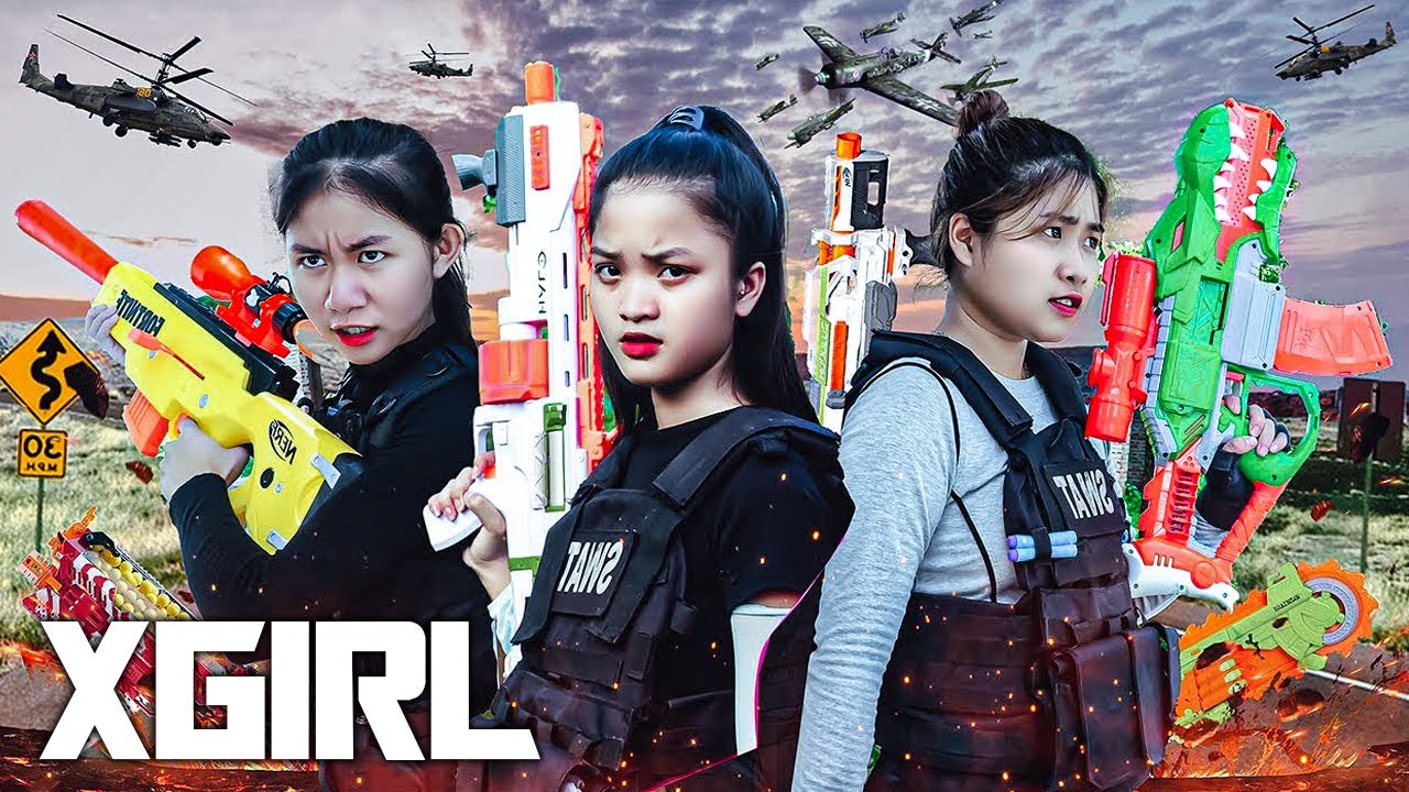 Xgirl Studio Nerf War : Pretty Girl of SEAL X Girl Nerf Guns fight ...