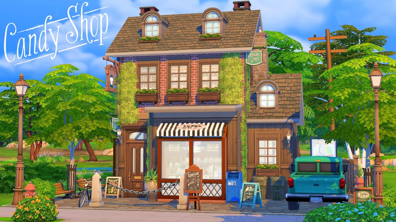 Sims 4 // Cute Candy Shop 🍭 Speed Build - YouTube