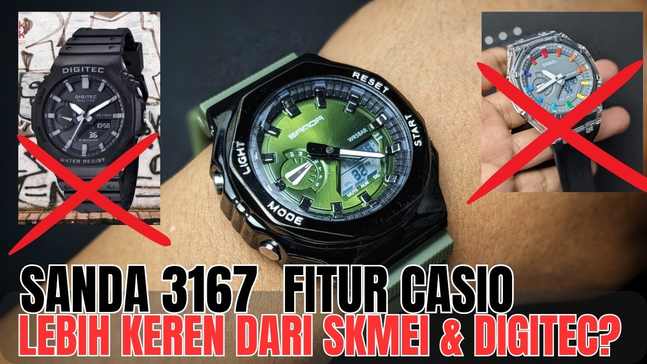 SANDA 3167 LEBIH BAIK DARI DIGITEC 2119 & SKMEI 2100 - YouTube