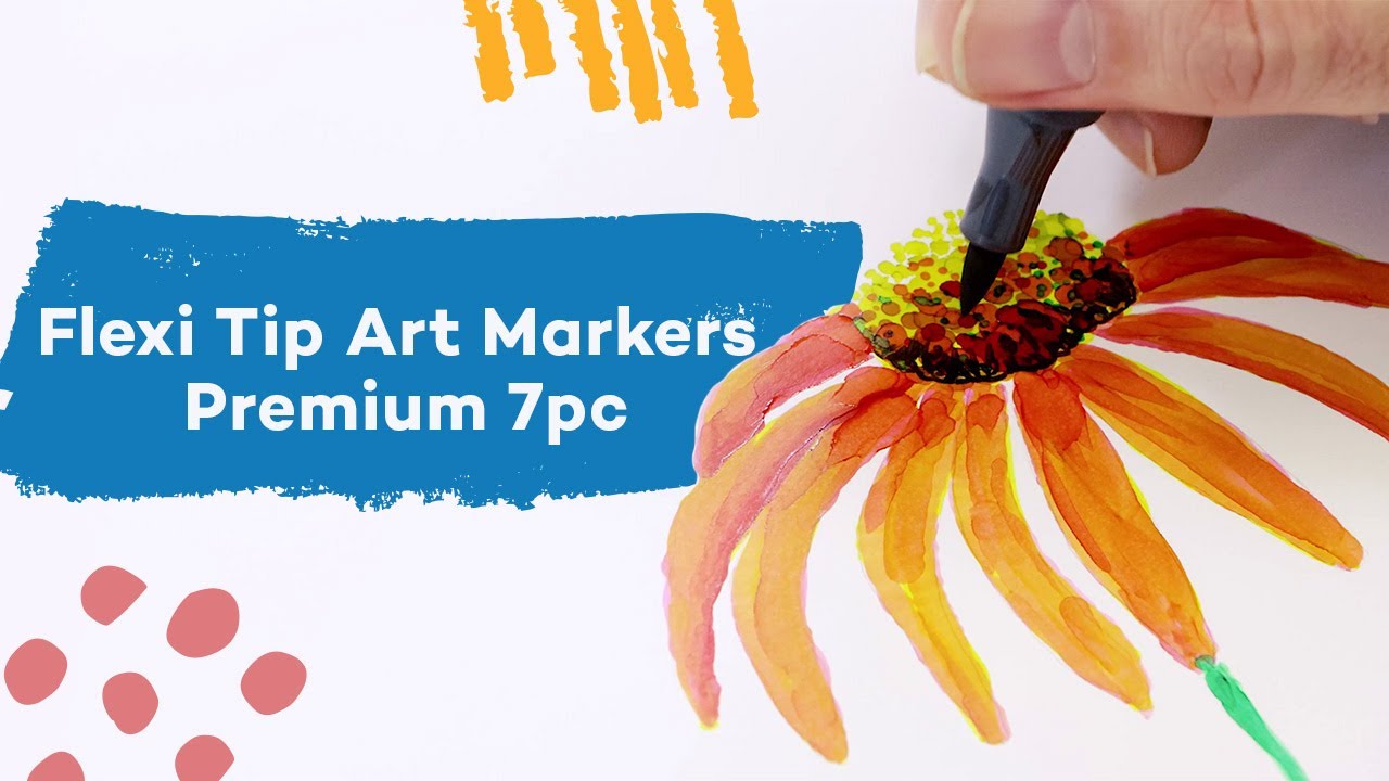 Flexi Tip Art Markers Premium 7pc Product Demo - YouTube