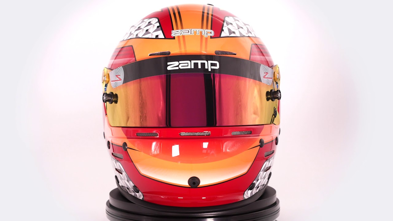 ZAMP HELMETS RZ 62 RED ORANGE 360 - YouTube