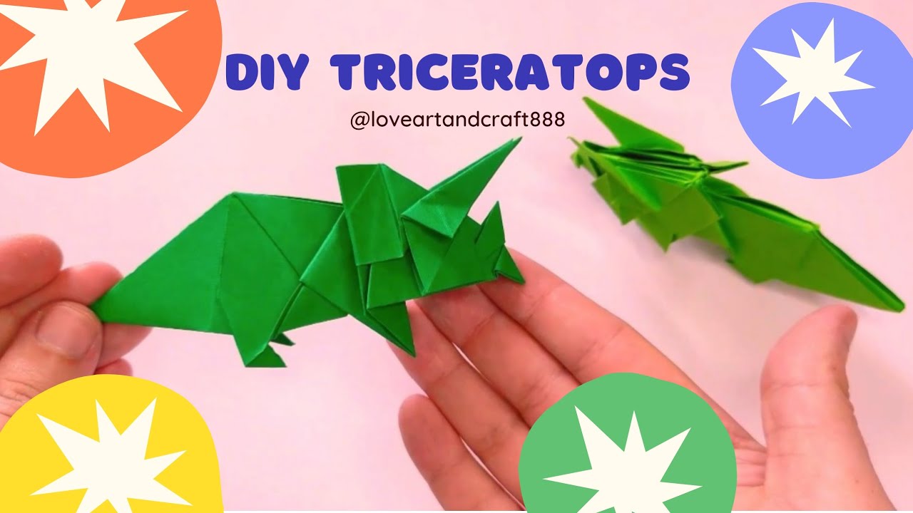 DIY Triceratops | Easy fold origami Triceratops - YouTube