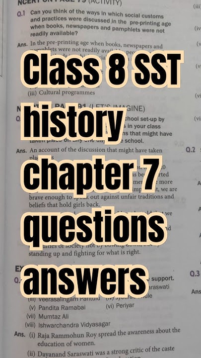 Class 8 SST history chapter 7 questions answers/ @studydrive. - YouTube