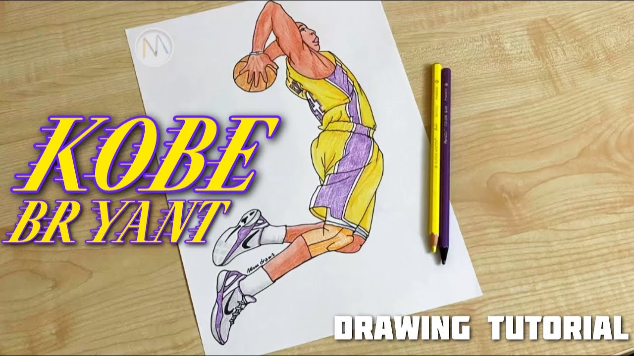 How to draw a basketball player Kobe Bryant Black Mamba / Drawing ...