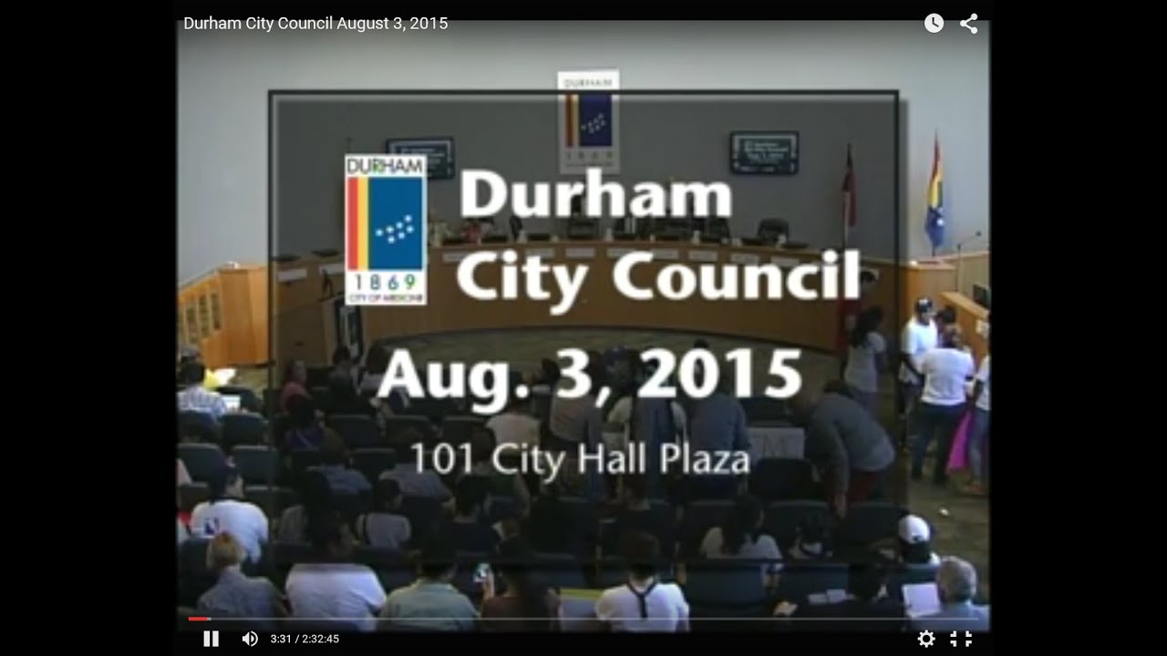 Durham City Council August 3, 2015 - YouTube