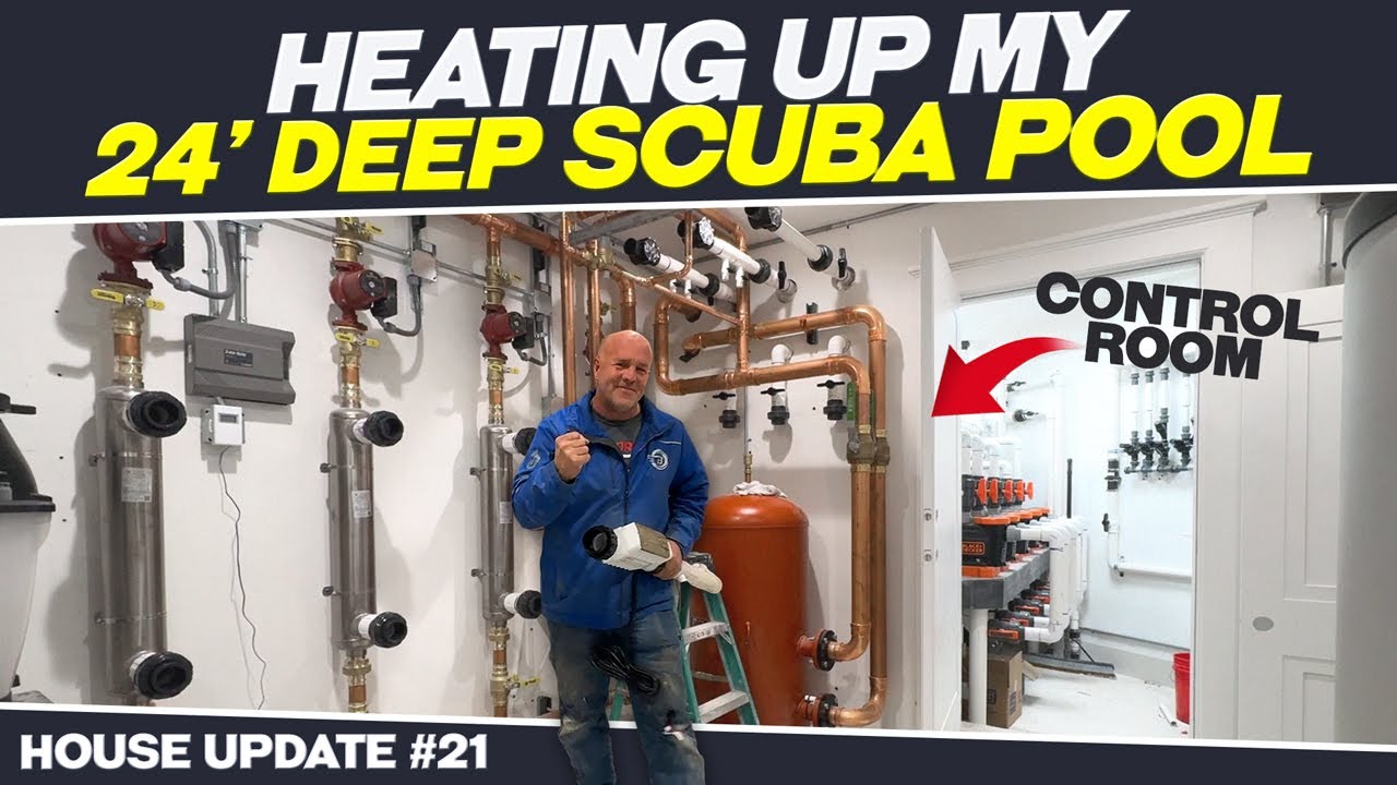 How to heat a 24 foot deep SCUBA pool? | House Build #21 - YouTube