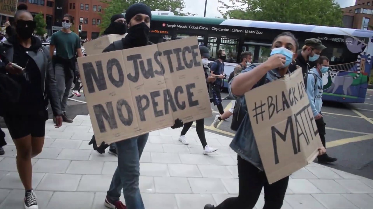 Black Lives Matter Bristol demonstration 09/06/2020 featuring a speech ...