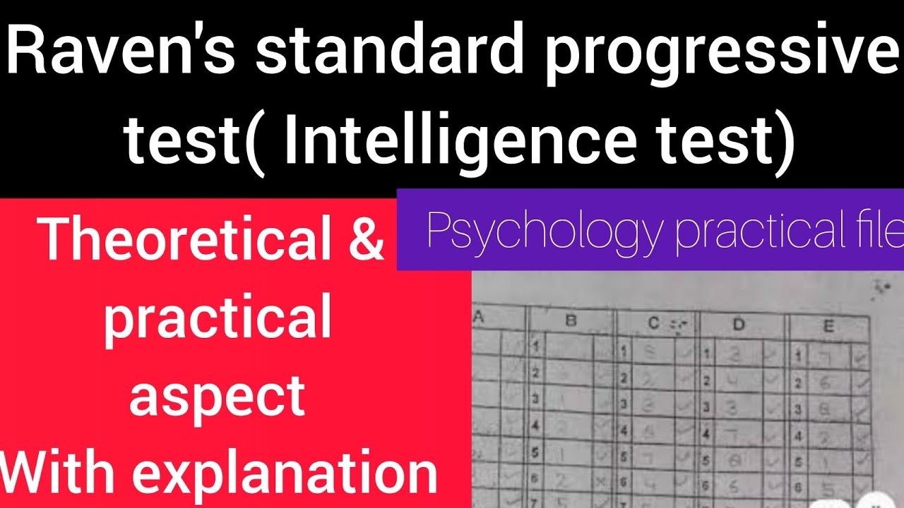 Intelligence test || psychology practical file || raven's standard ...