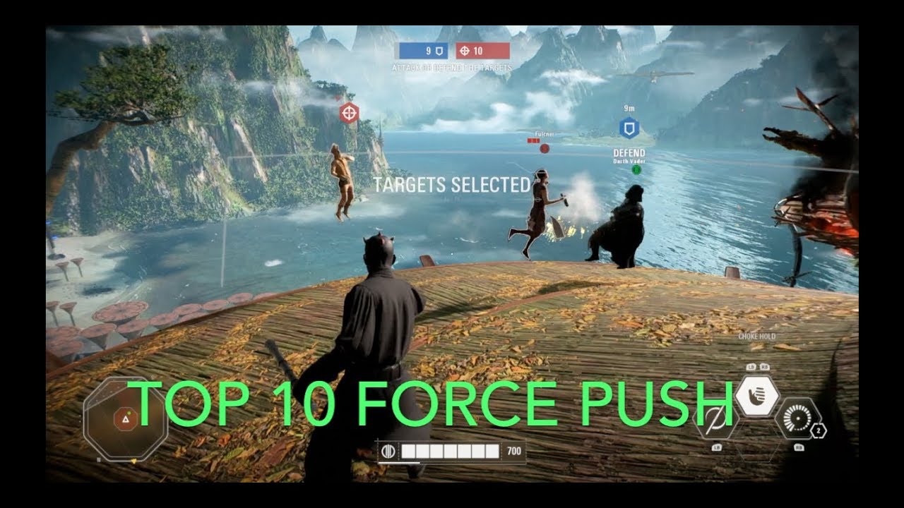 TOP 10 EPIC Force Push - Star Wars Battlefront 2 - YouTube