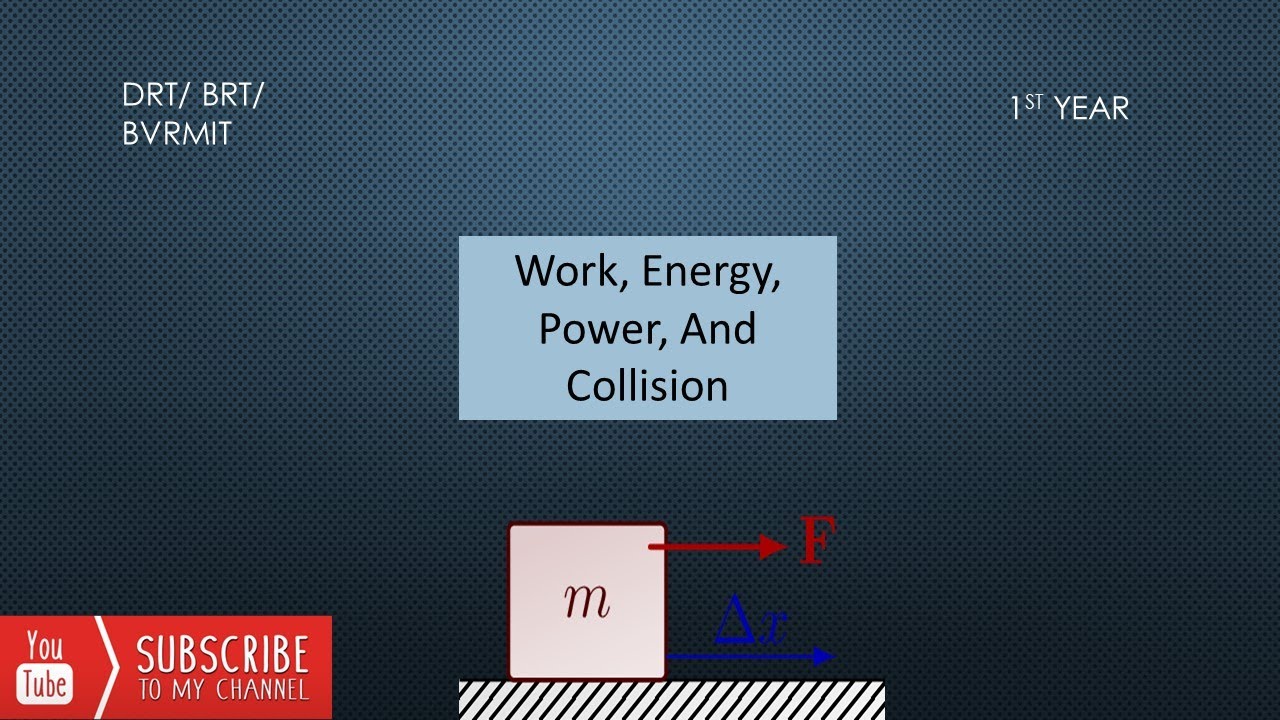 FORCE, WORK, ENERGY, COLLISION, RADIATION PHYSICS,1ST YEAR, DRT/BRT ...