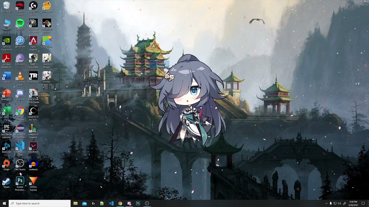 Live2DViewerEX Animated Chibi FuHua Desktop Wallpaper - Honkai Impact ...