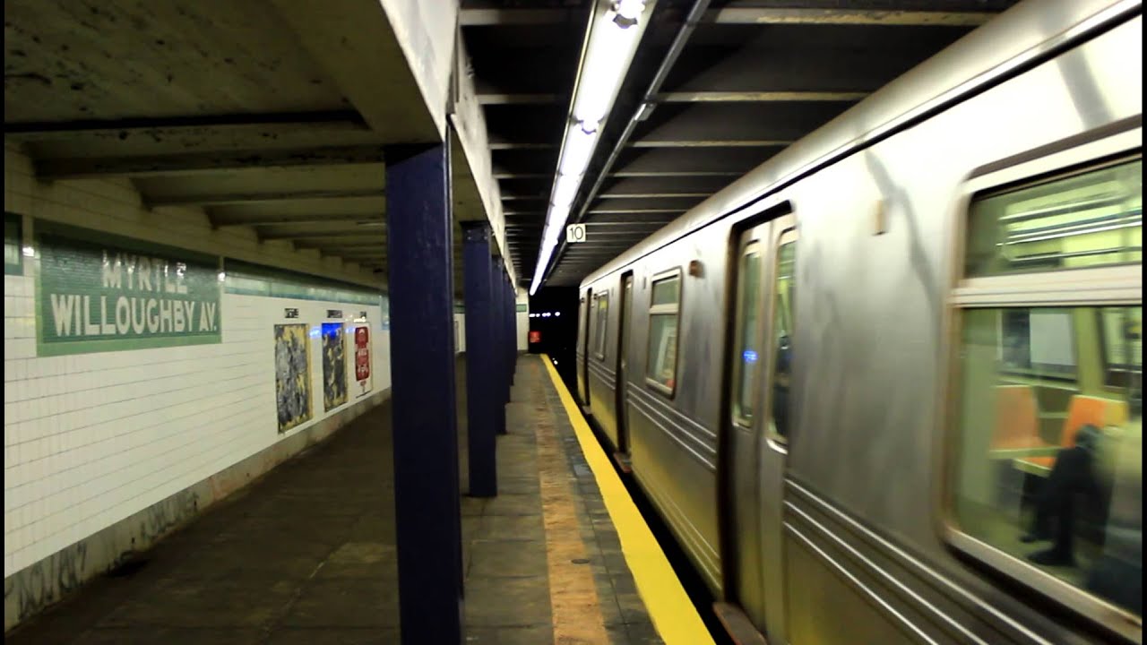 IND Subway: Queens Bound R46 (G) train at Myrtle Avenue - YouTube