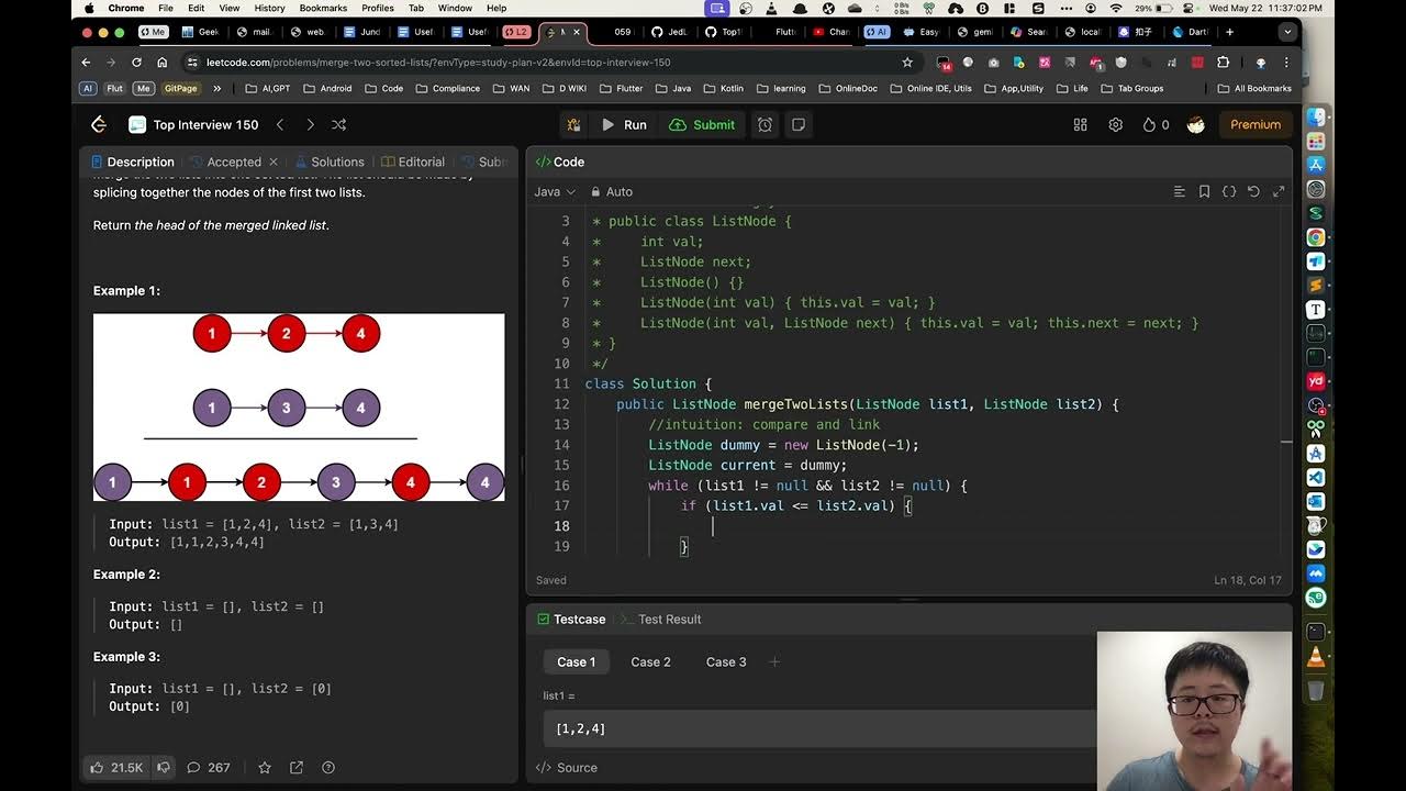 LeetCode Quick Review Vlog: Problem 21 - Merge Two Sorted Lists - YouTube