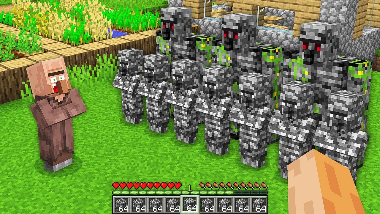 Why I build this BEDROCK WALL from VILLAGERS and GOLEMS in My Minecraft ...