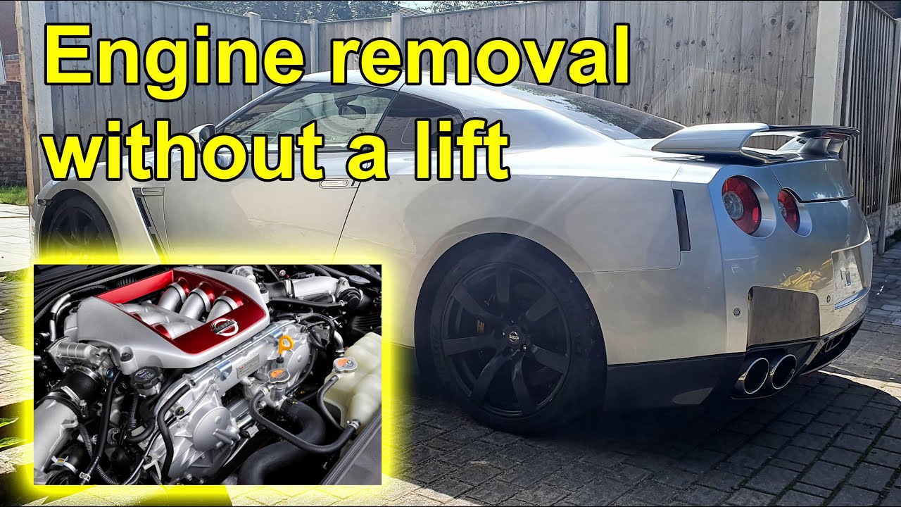 Nissan R35 GTR engine can be removed at home without a lift - YouTube