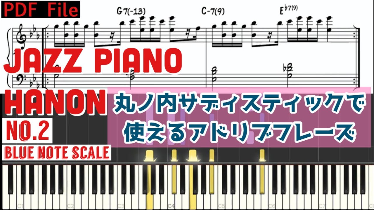 【丸の内サディスティック アドリブ練習】Jazz Piano Hanon No.2 【Blue Note Scale】 - YouTube