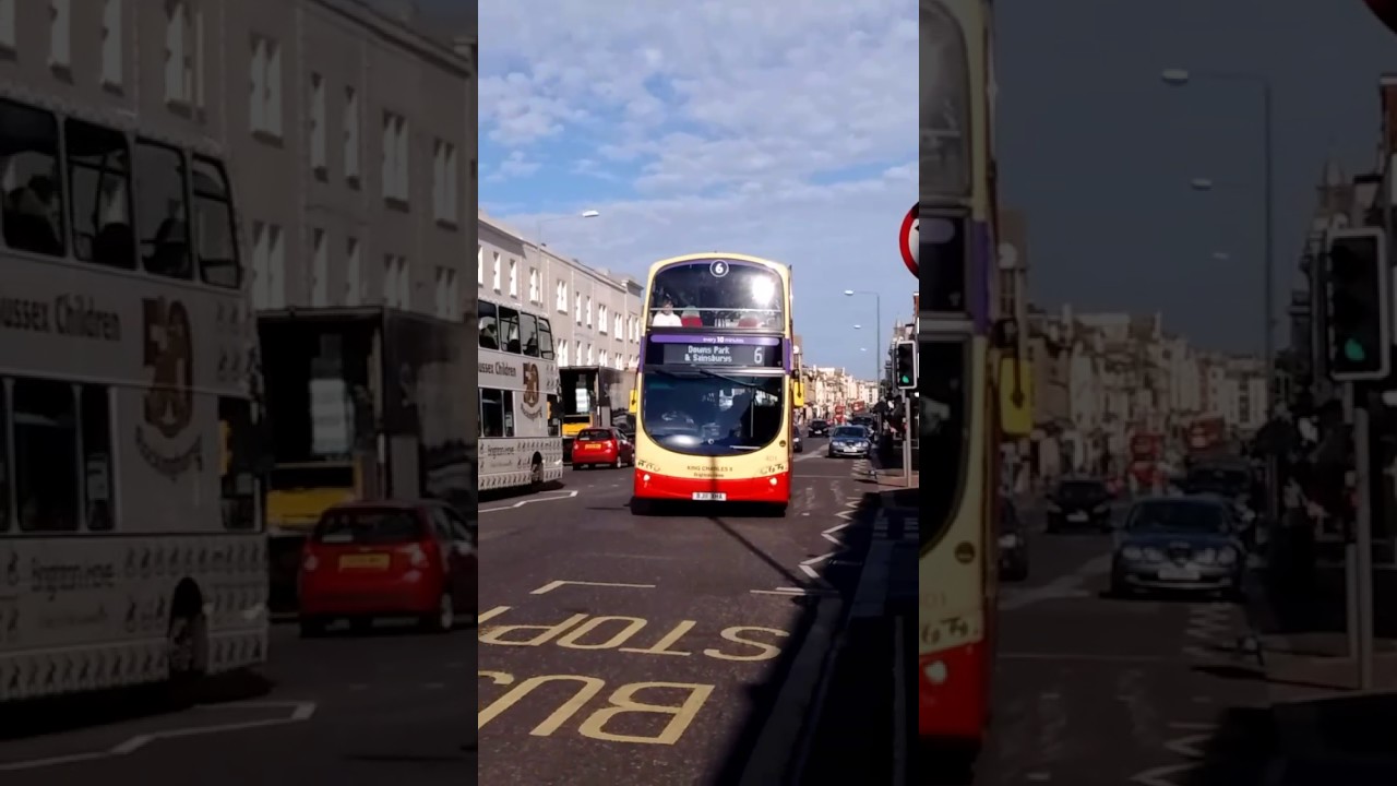 Brighton and Hove bus route 6 arriving at Hove George Street bus stop ...