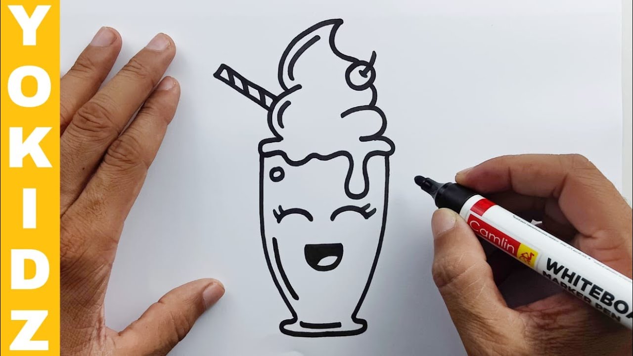 How to Draw Milkshake Easy | Yokidz Drawing - YouTube