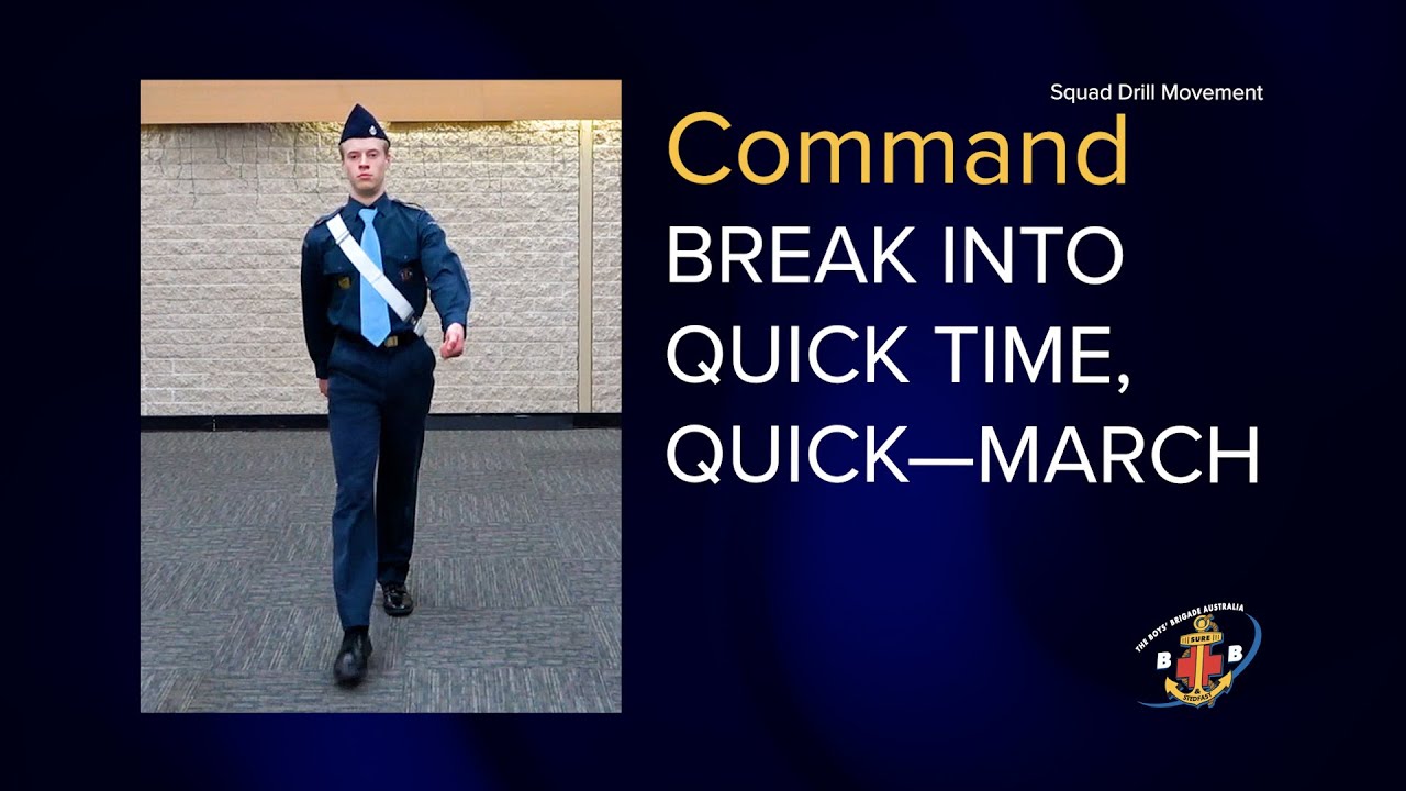 Squad Drill Movement - Break Into Quick Time Quick March - YouTube