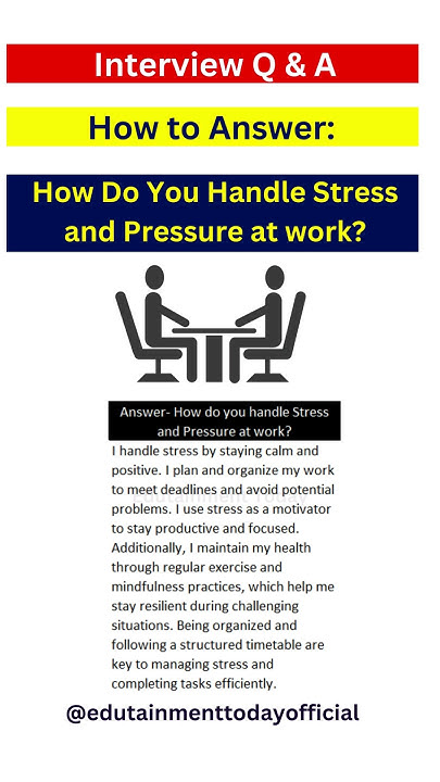 How Do You Handle Stress and Pressure at work? Interview Question # ...