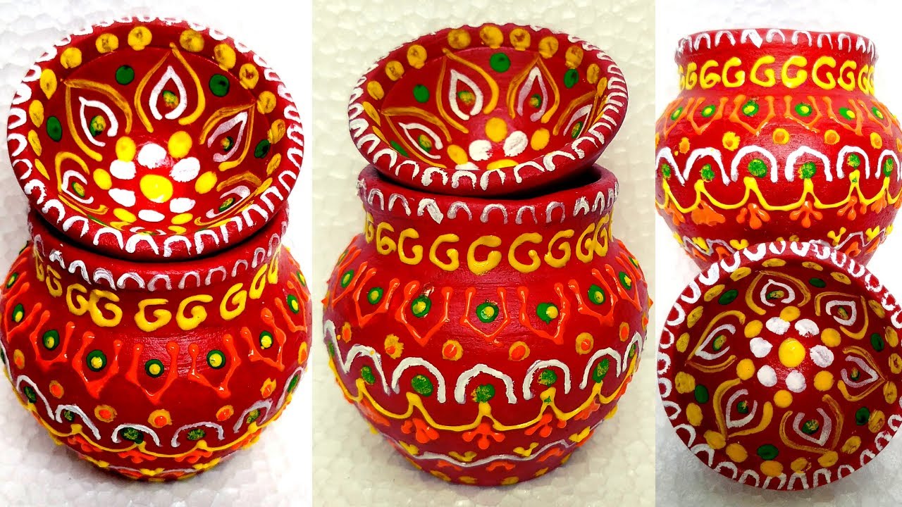 Navratri garba/pot decoration for home|How to decorate karva at home ...