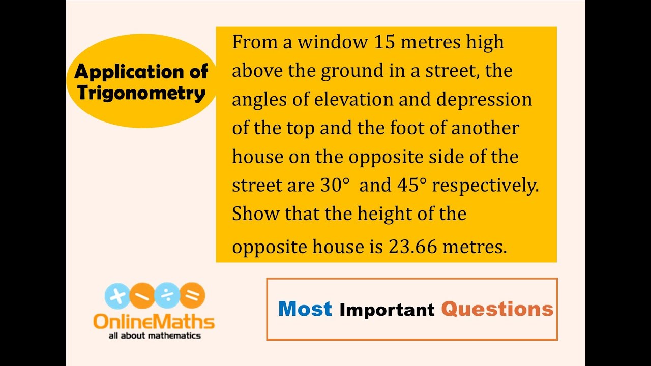 X Heights and Distances From a window 15m high above the ground in a ...