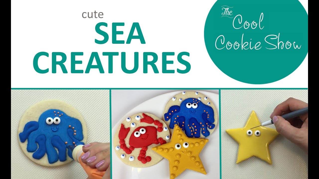 Cute Sea Creature Cookies - YouTube