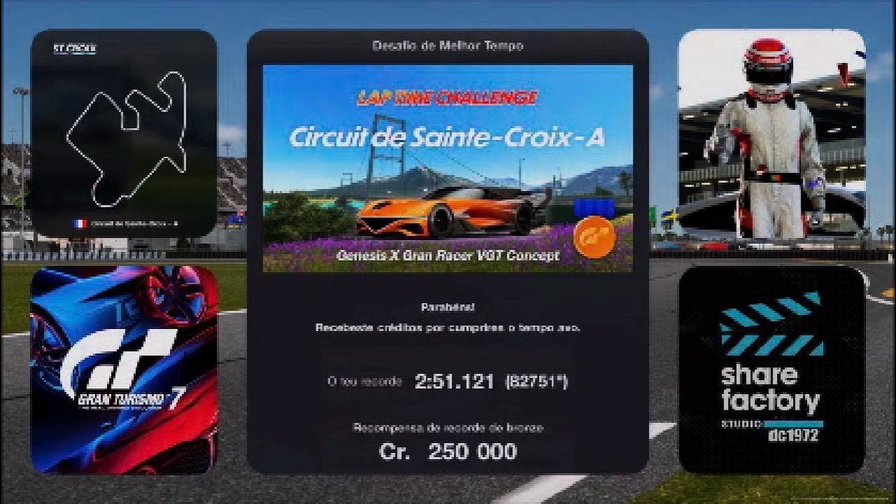 #GT7 🏁 Lap Time Challenge / 🗺 Circuit de Sainte-Croix 🚘 Genesis X Gran ...