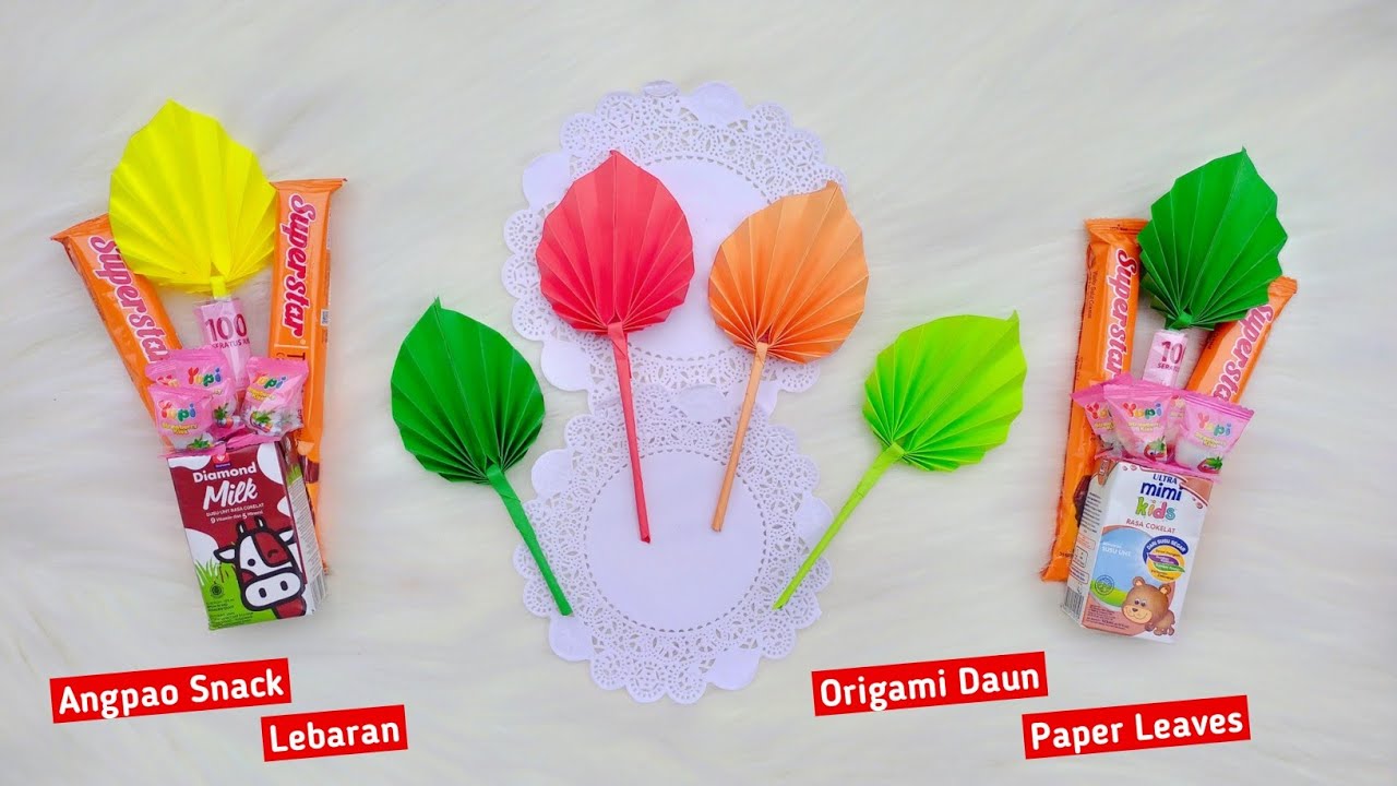 DIY Angpao Snack Lebaran Simple Unik Cantik || Origami Daun Mudah ...