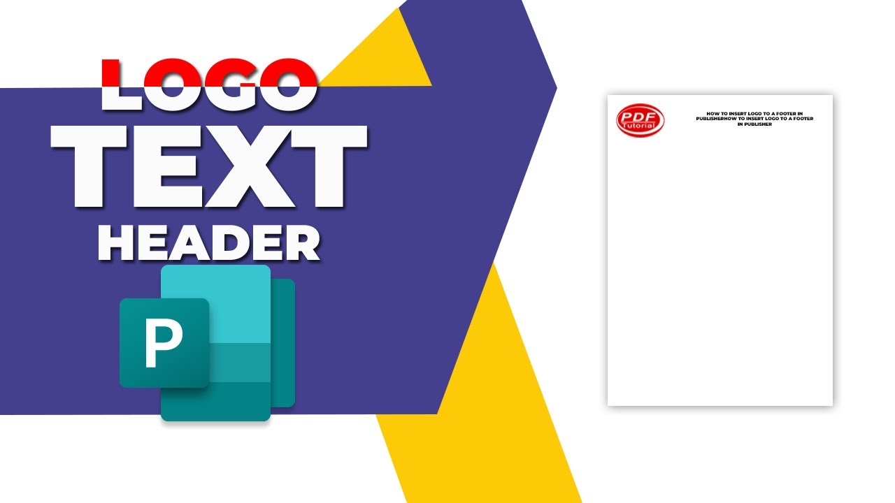 How to add logo and text in a Header in Publisher - YouTube