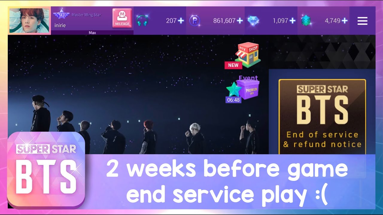 [SUPERSTAR BTS] 2 weeks before game end service ALL HARD PLAY :( - YouTube