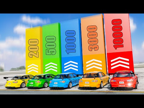 Speed ​​Boost Car Platforms #5 (200, 500, 1000, 3000, 10000 km/h) - Beamng drive