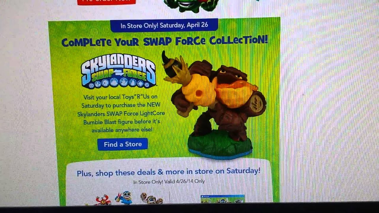 Skylanders Swap Force Lightcore Bumble Blast at TRU on Saturday April ...