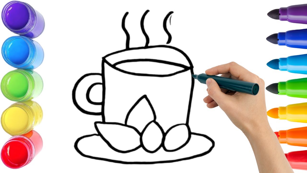 How To Draw cute tea Drawing, Painting & Coloring For Kids and Toddlers ...