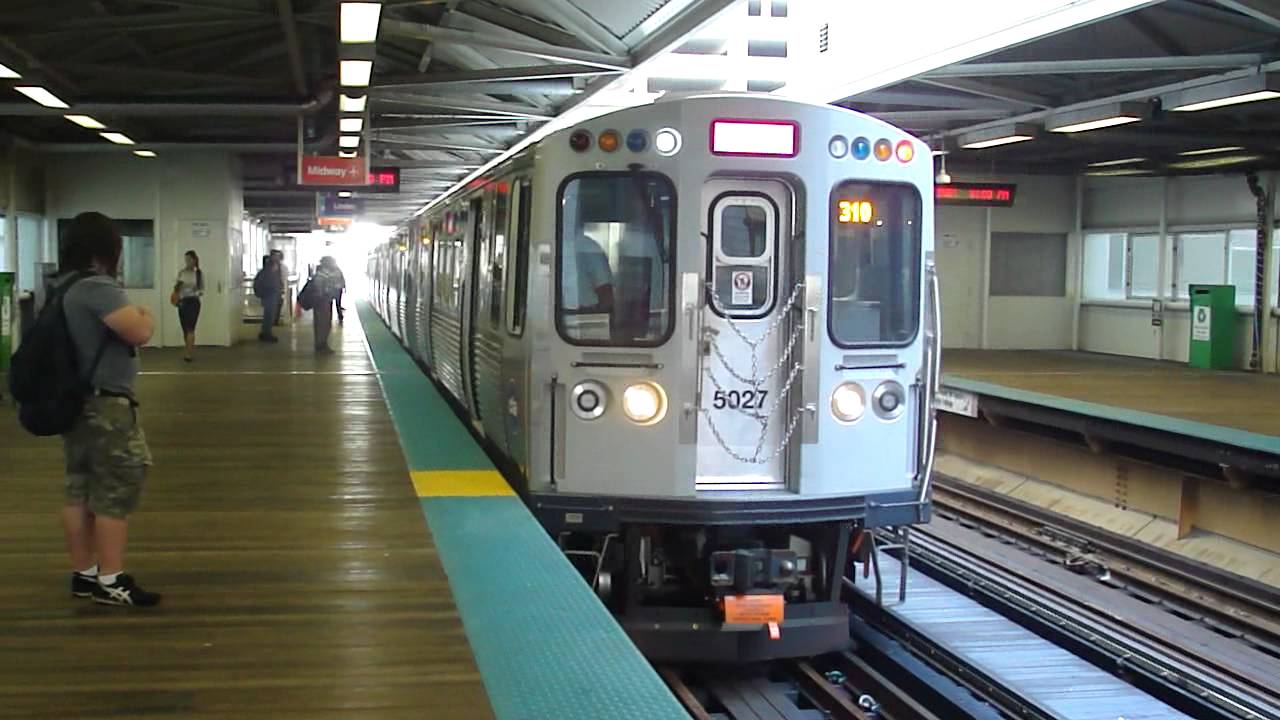 CTA Transit: 2009-10 Bombardier 5000 Series "L" Cars Pink Line Train at ...