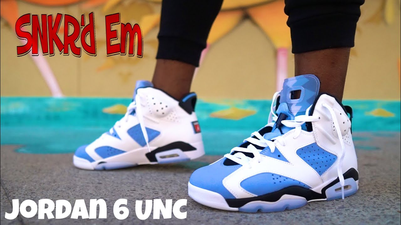 HOW TO STYLE & WEAR: UNC Air Jordan 6 On Feet! - YouTube