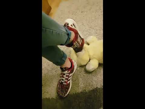Crush tedy bear with Adidas ZX Flux with black socks crush fetish ASMR #CRUSHFETISH_8989