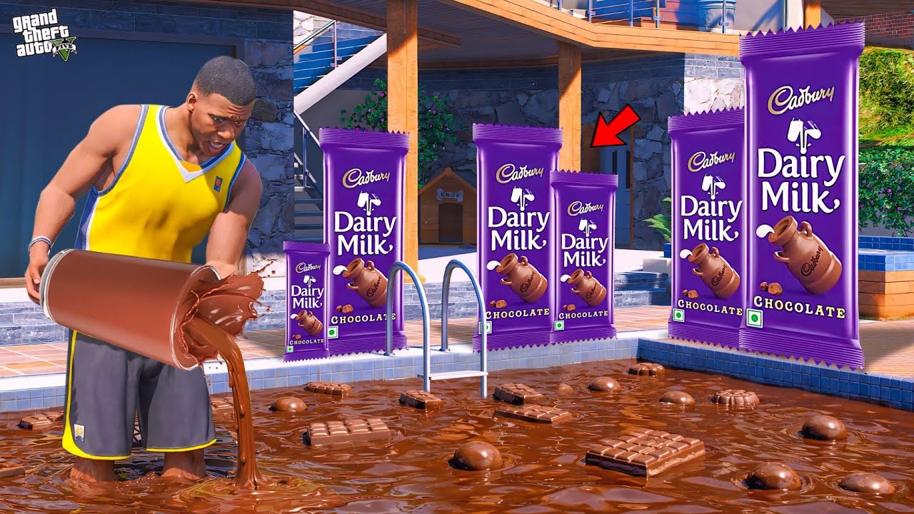 Franklin & Chithapu Make a Swimming Pool Into Chocolate Pool in GTA 5 ...