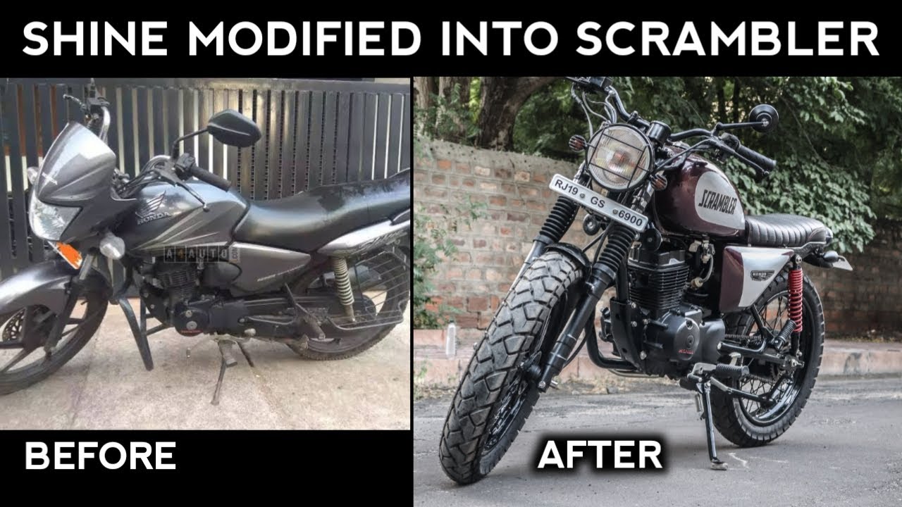 SHINE MODIFIED INTO SCRAMBLER | 10 YEARS OLD HONDA SHINE RESTORATION ...