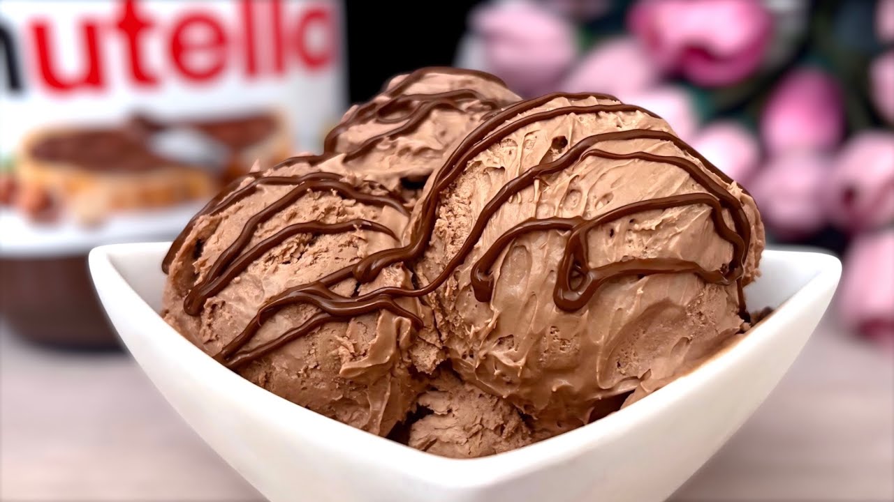 2 Ingredient Homemade Nutella Ice Cream in 5 minutes. No Churn, No ...