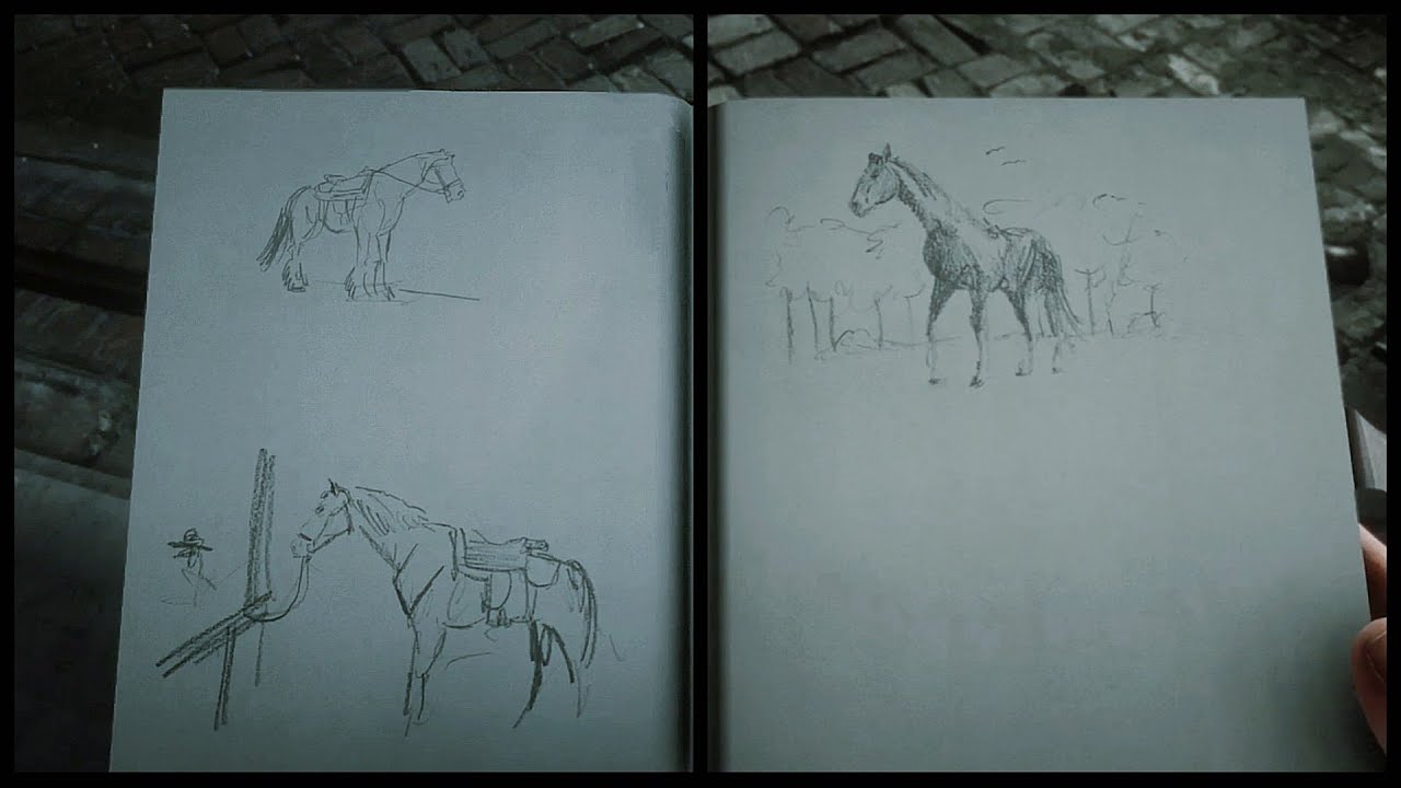 Arthur's Drawing Of ALL the Horses In RDR2 - YouTube