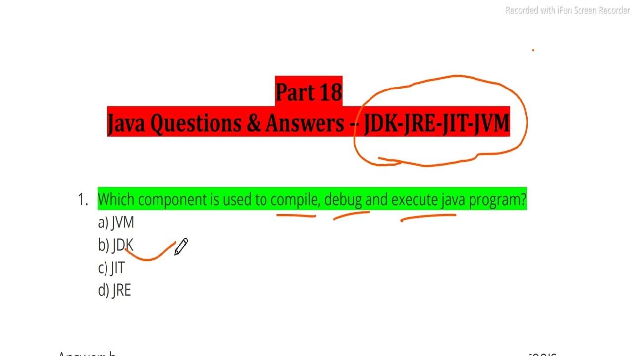 #18 Java Language MCQ JDK , JRE, JIT, JVM for Interview Placement ...