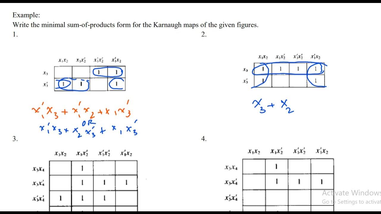Boolean Expression Minimization Examples Using K-Map - YouTube