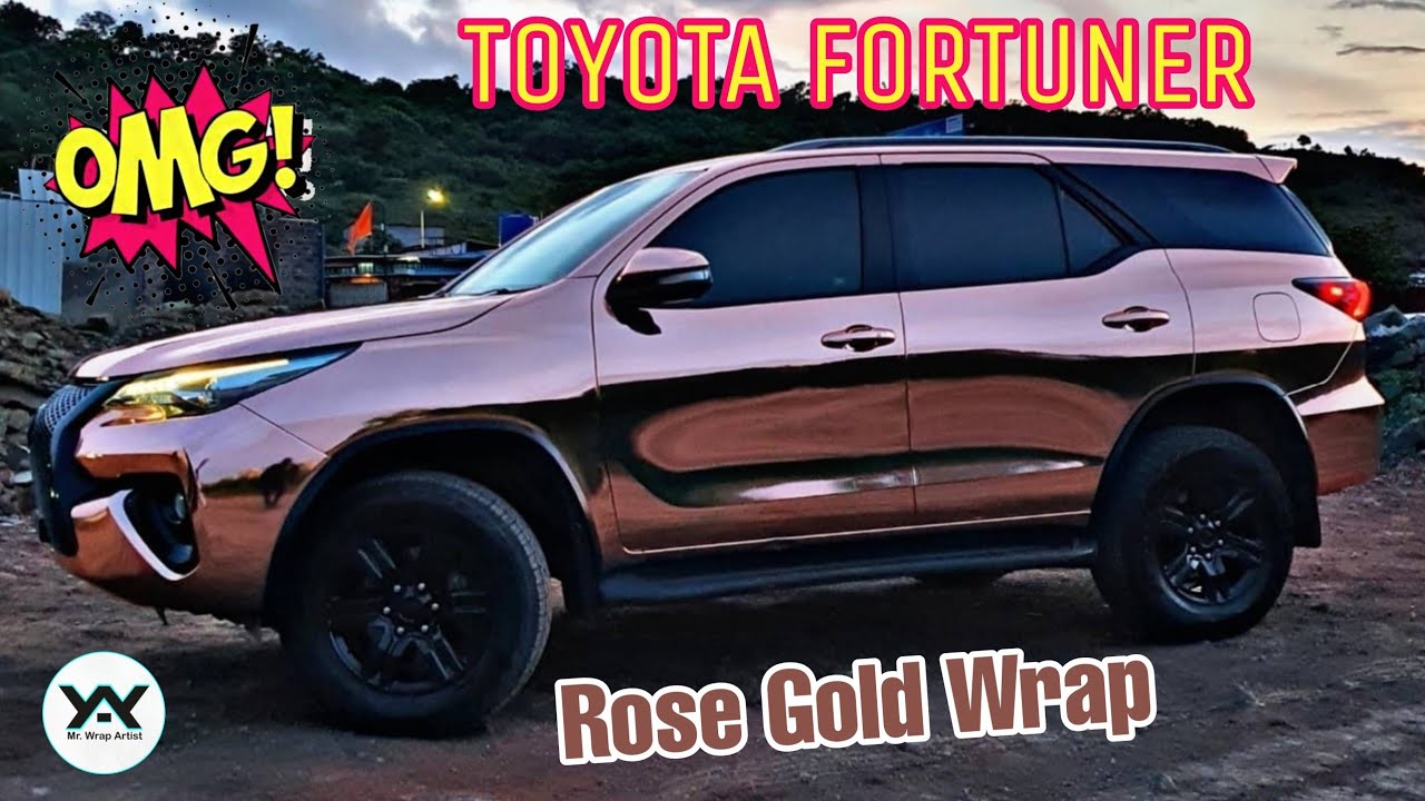 Toyota Fortuner Rose Gold Chrome Wrap | Car Wrap | Vinyl Wrap | Mr Wrap ...