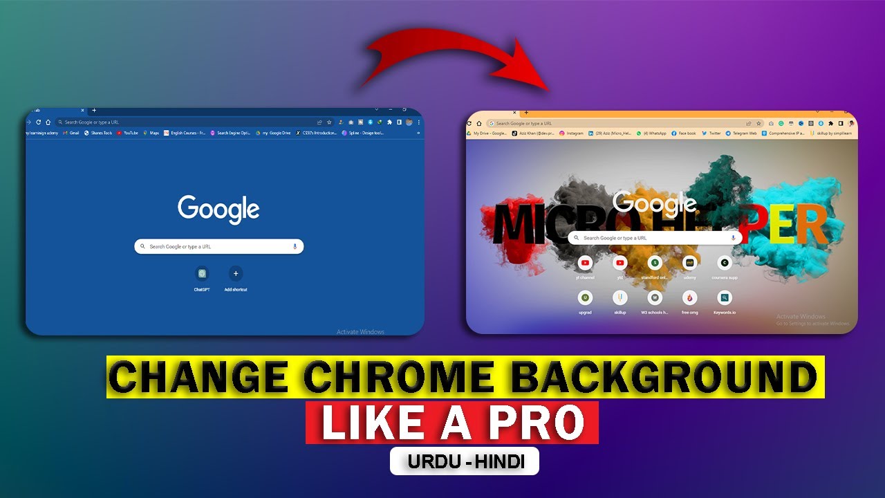 How to Change Chrome Browser background theme? - YouTube