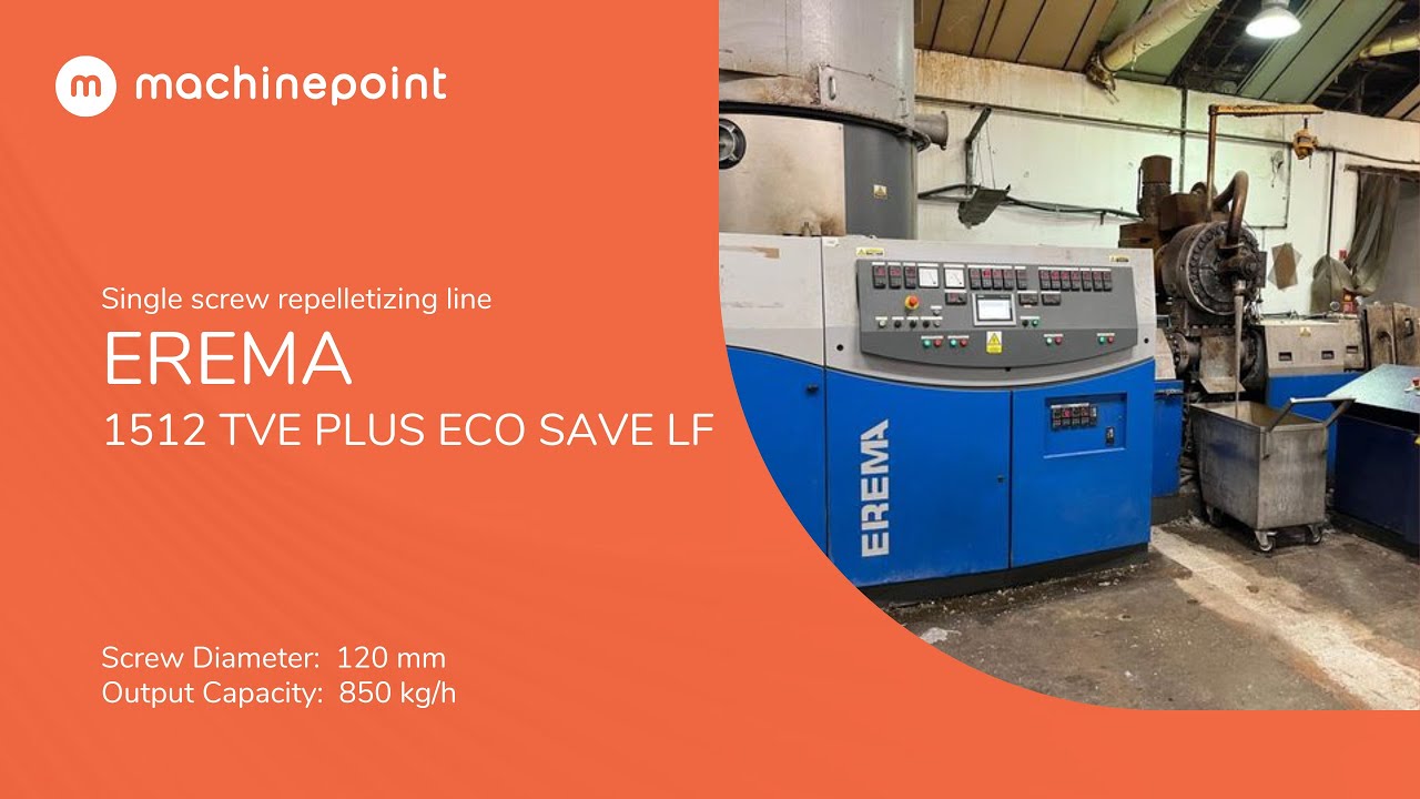 EREMA 1512 TVE PLUS ECO SAVE LF Single screw repelletizing line | EREMA ...