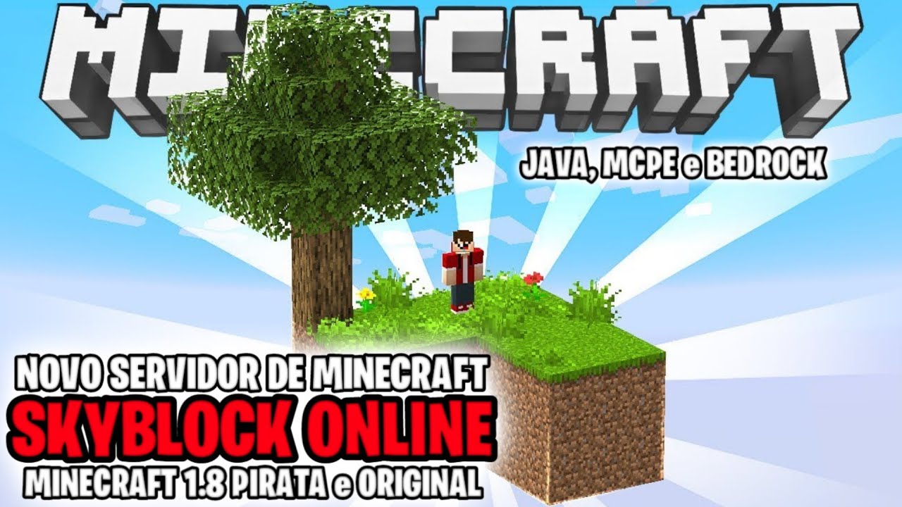 SERVIDOR de SKYBLOCK RAIZ para MINECRAFT JAVA, MCPE e BEDROCK - YouTube